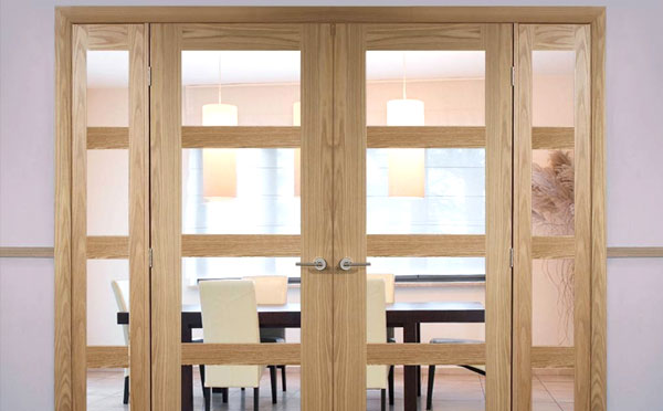 Easiframe Oak Shaker 4 panel room divider