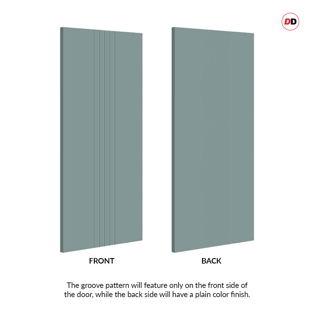 Two Sliding Maximal Wardrobe Doors & Frame Kit - V-Line® Grooved Flush ...