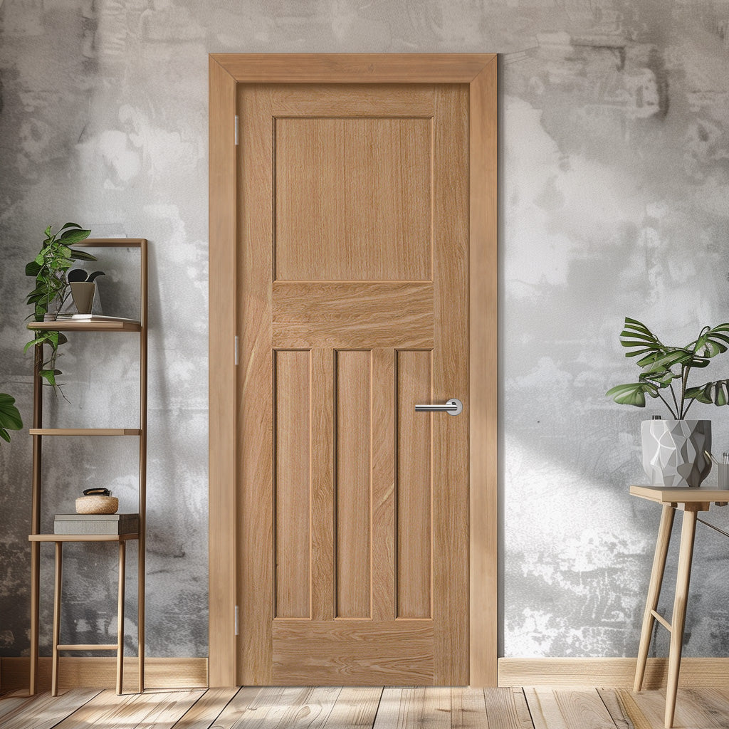 EasiKit Internal Door and Frame Kit - 1930's Oak Internal Door - Unfin
