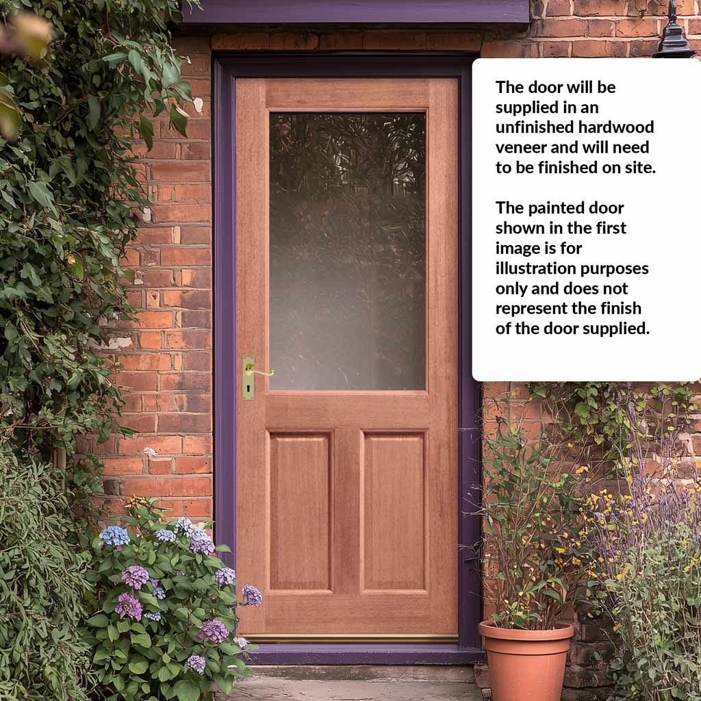 2XG Exterior Hardwood Back Door - Clear Toughened Double Glazing