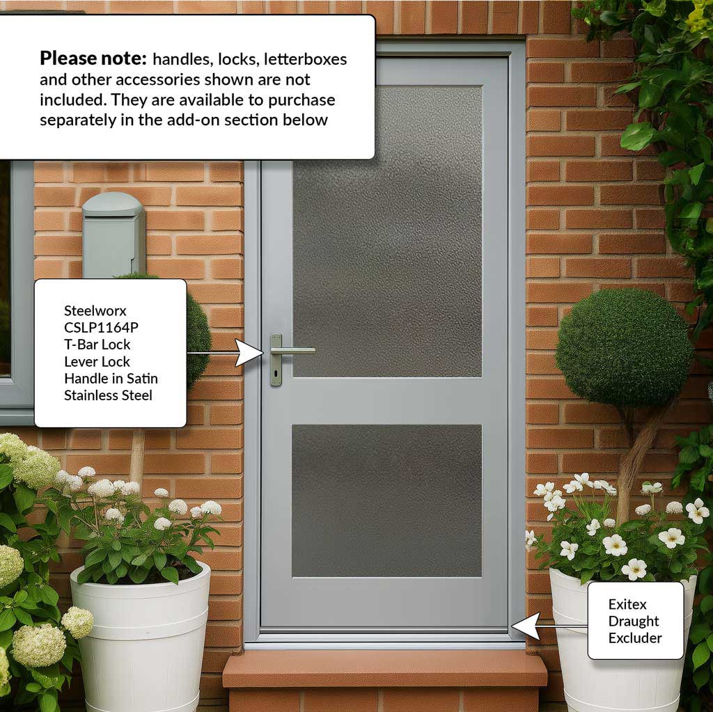 2XGG Exterior Meranti Wooden Door - Stippolyte Double Glazing - Colour