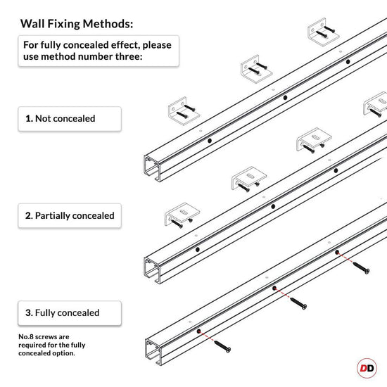 Aluminium Concealed Premium Double Sliding Wall Track for Wooden Doors ...
