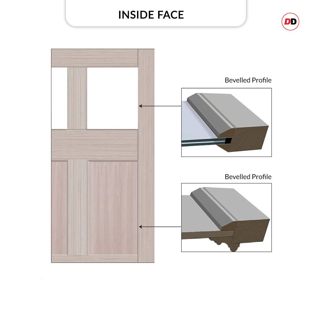 Exterior Colonial 4L 2P Front Door with Transom - Customisable: Size,