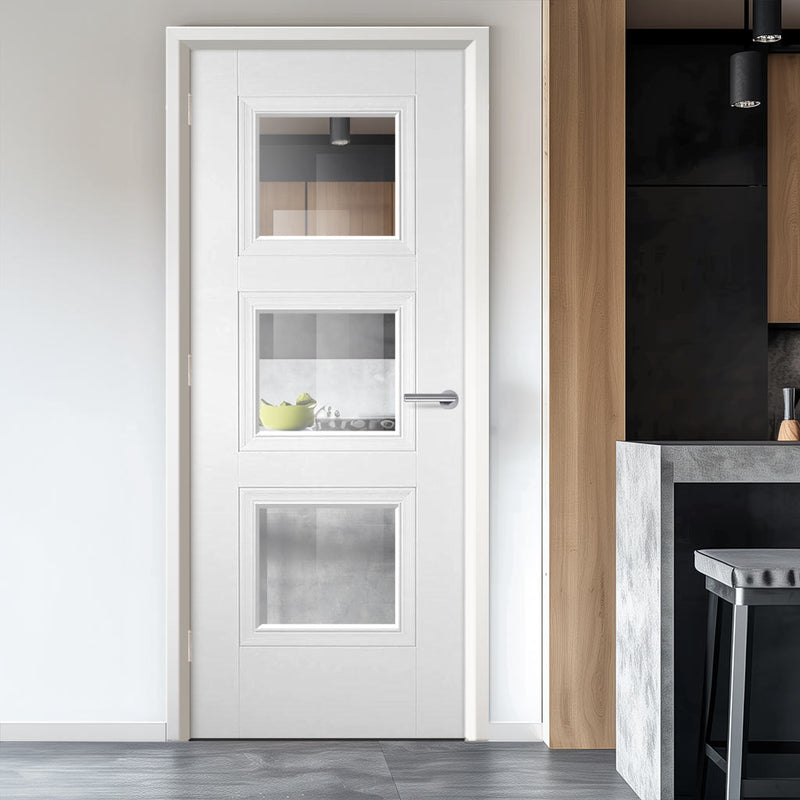 EasiKit Internal Door and Frame Kit - Amsterdam 3 Pane Internal Door ...