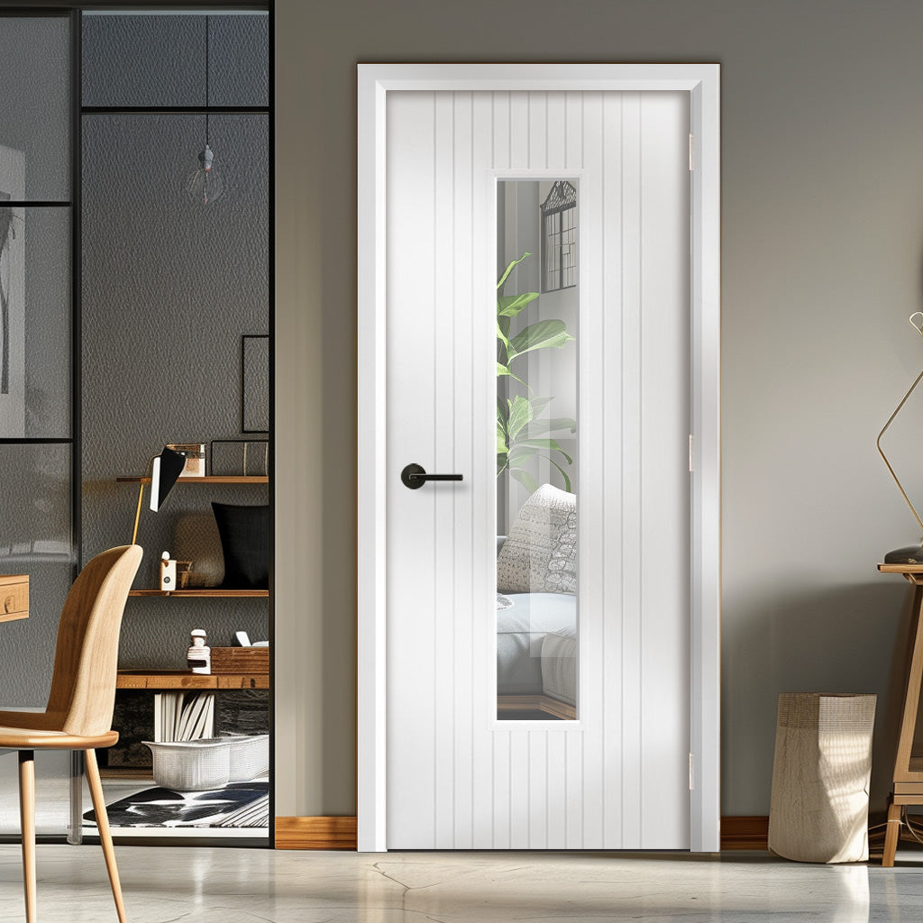 EasiKit Internal Door and Frame Kit - J B Kind Aria White Primed Flush