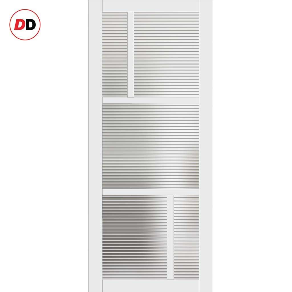 Top Mounted Black Sliding Track & Solid Wood Double Doors - Eco-Urban