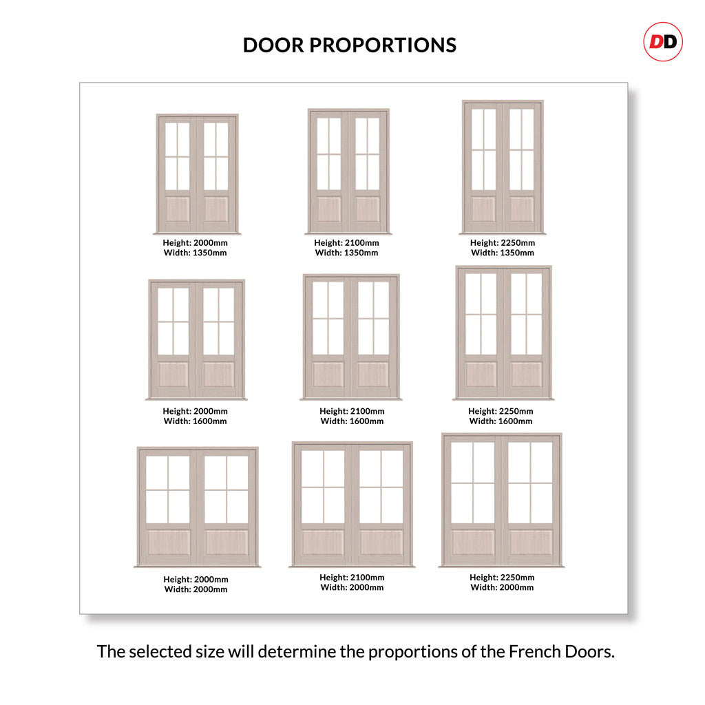Made to Measure External Ascot Traditional French Doors - 57mm Thick,
