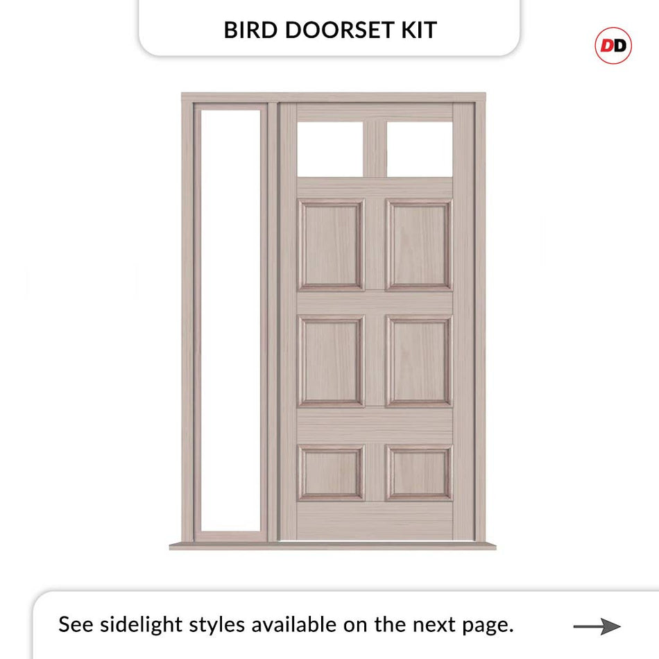 Exterior Victorian Bird 2L 6P Front Door with Single Sidelight - Custo ...