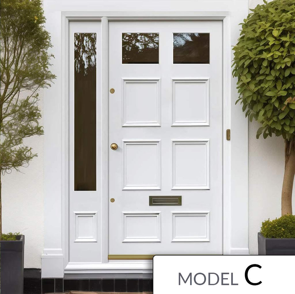 Exterior Victorian Bird 2L 6P Front Door with Single Sidelight - Custo ...