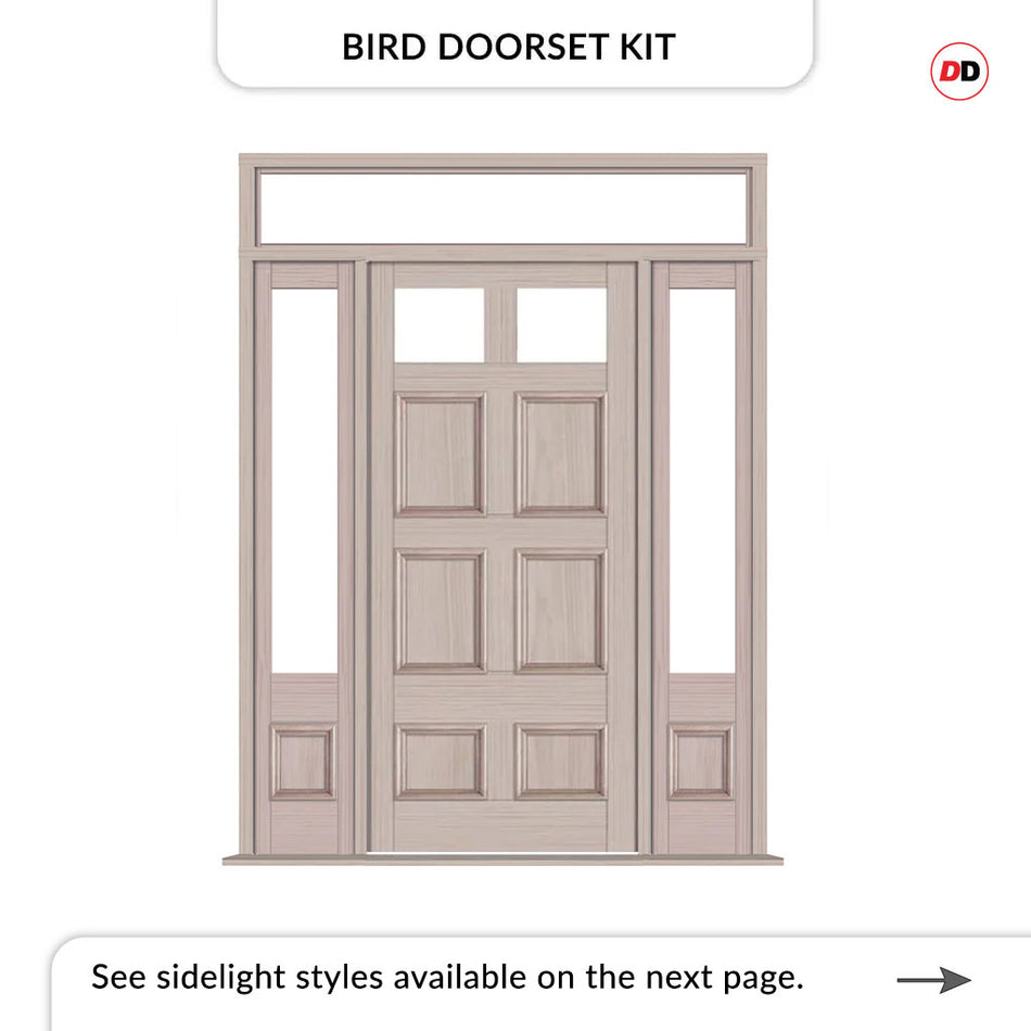 Exterior Victorian Bird 2L 6P Front Door with Two Sidelights & Transom ...