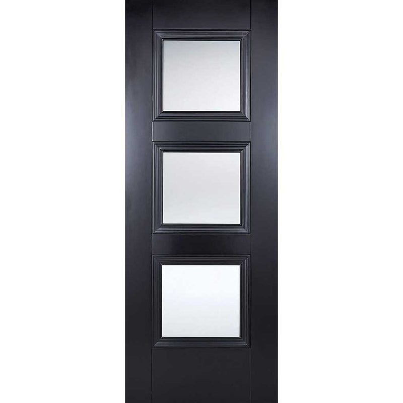 EasiKit Internal Door and Frame Kit - Amsterdam 3 Pane Black Primed In ...