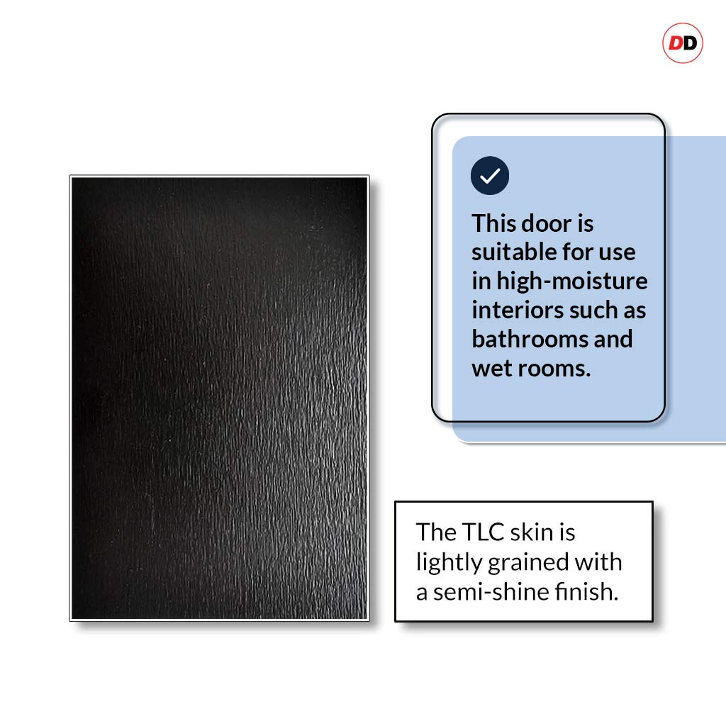 Carolina Black Grained Internal PVC Door - Suitable for Bathrooms