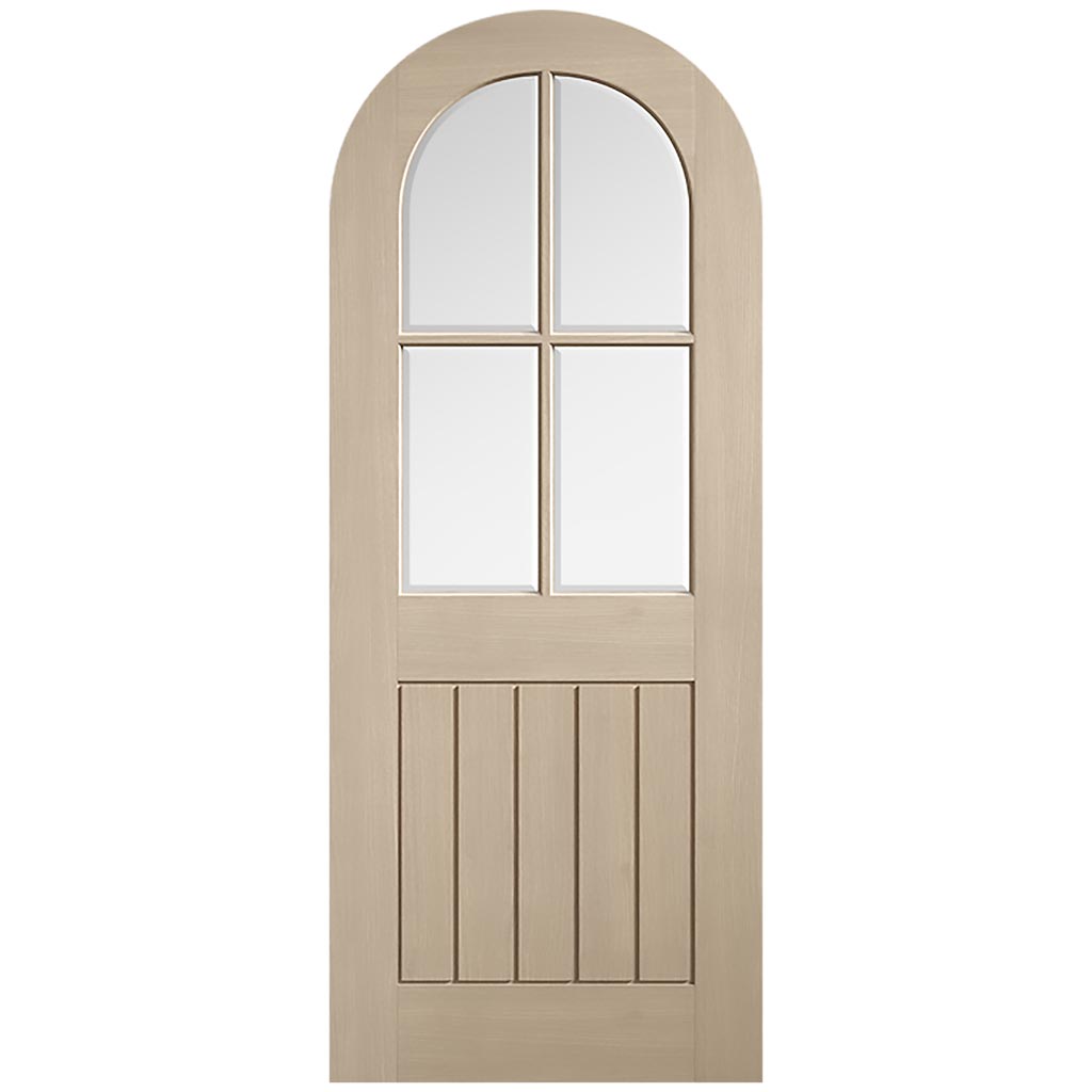 Mexicano Arched Blonde Oak Internal Door & Frame Set - Clear Bevelled