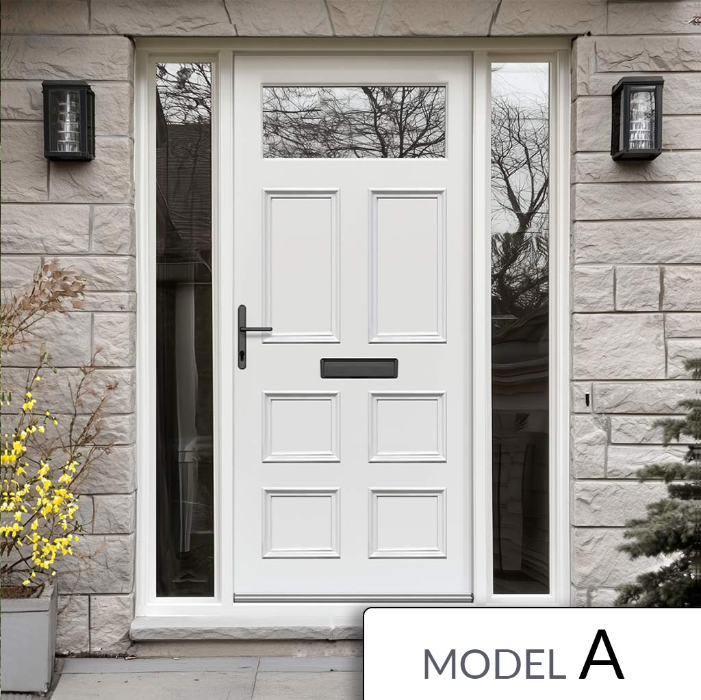 Exterior Victorian Bronte 1L 6P Front Door with Two Sidelights - Custo