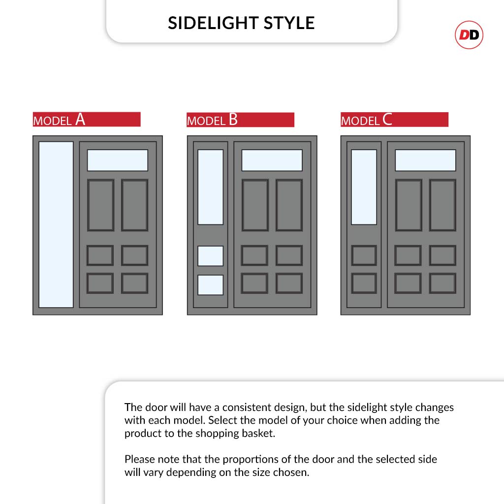 Exterior Victorian Bronte 1L 6P Front Door with Single Sidelight - Cus