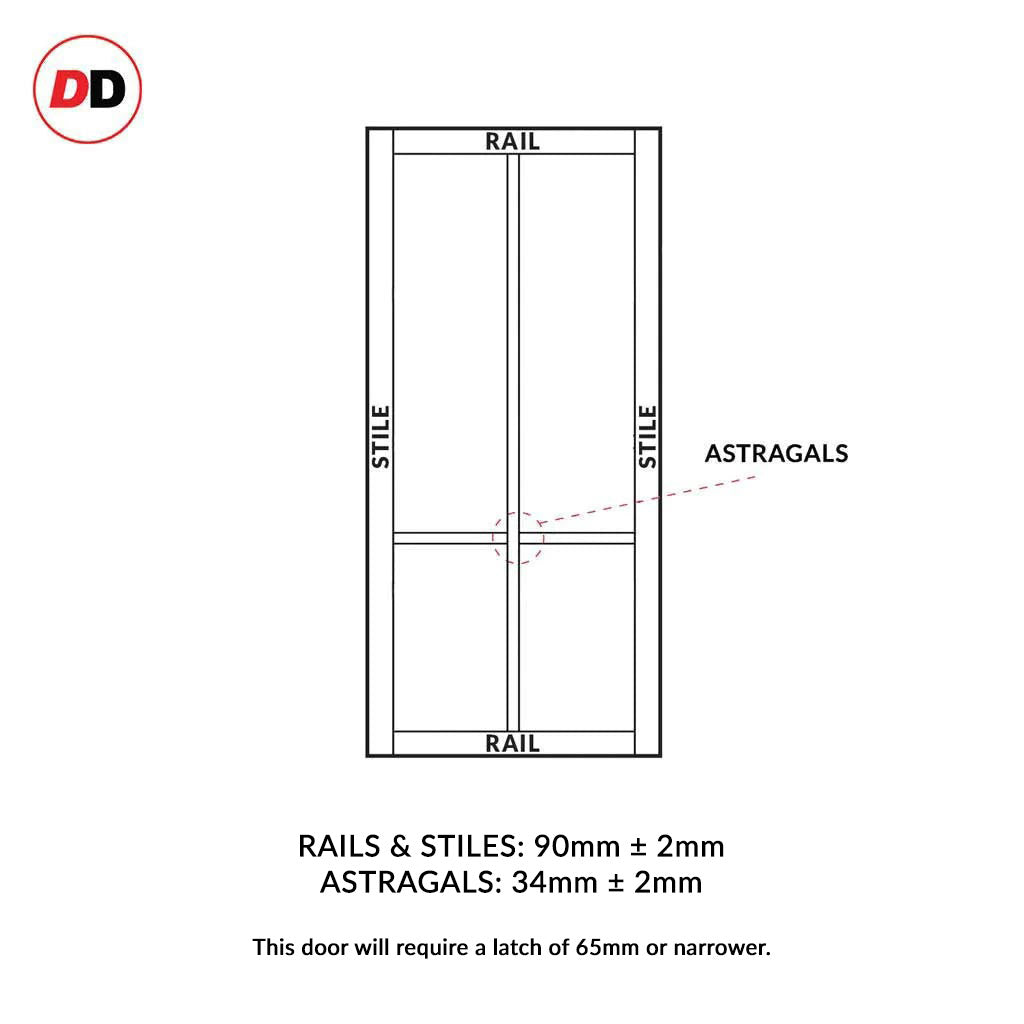 Bespoke Room Divider - Eco-Urban® Bronx Door Pair DD6315F - Frosted Gl ...