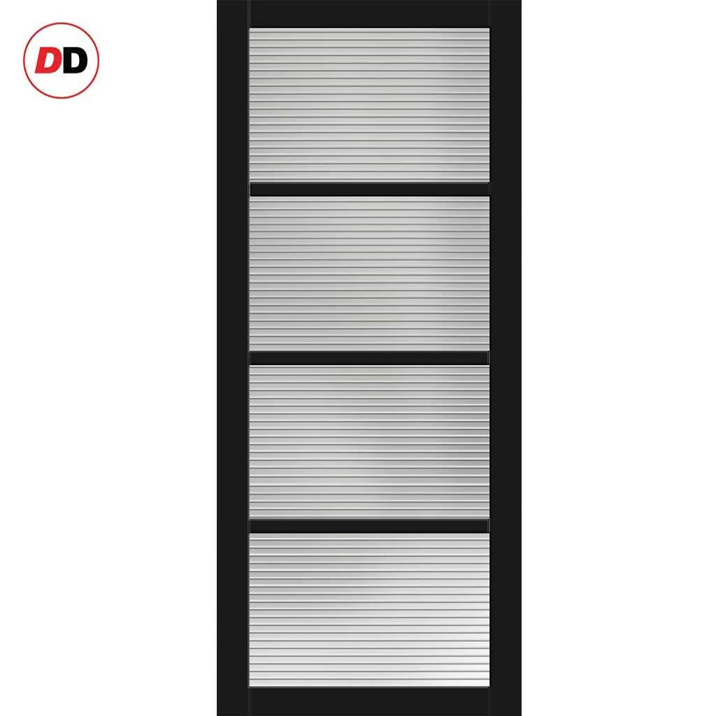 Brooklyn 4 Pane Solid Wood Internal Door Pair UK Made DD6308 - Clear R