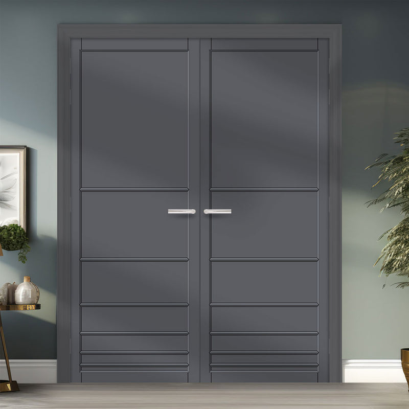 Chord Panel Solid Wood Internal Door Pair UK Made DD0110P - Stormy Gre ...