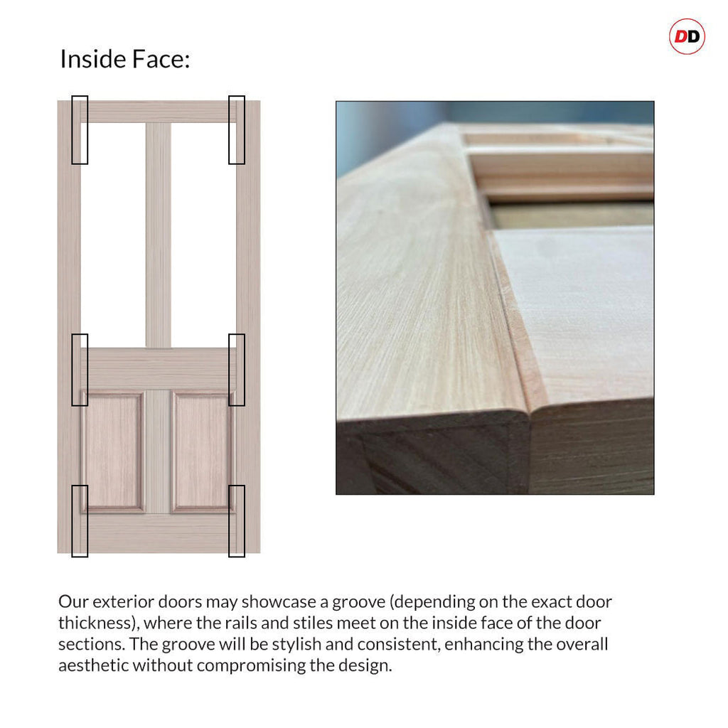 Exterior Colonial Made to Measure Front Door - 57mm Thick - Six Colour