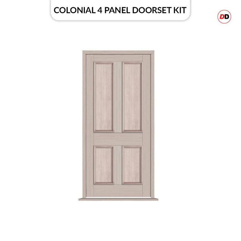 Exterior Colonial 4 Panel Front Door and Frame - Colour Options ...