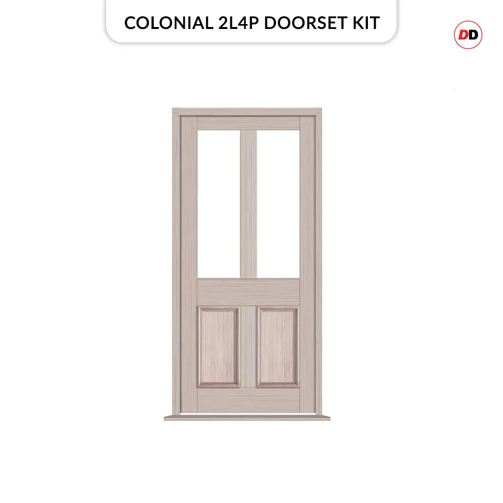 Exterior Colonial 2L 2P Front Door and Frame - Colour and Glass Option