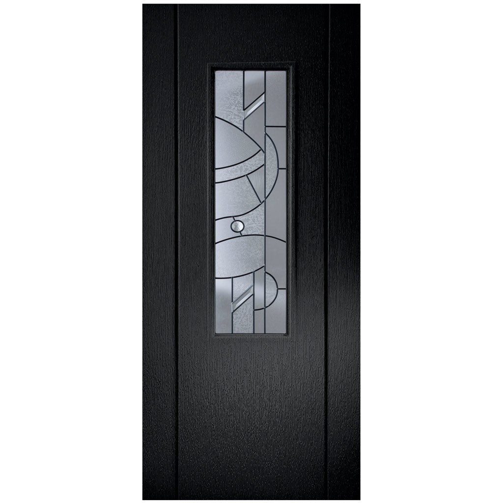 Contemporary Black Lightly Grained Internal PVC Door - Forfar Abstract