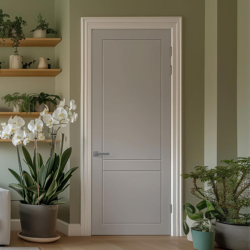 V-Line® Grooved Flush Door V084 - Premium Primed - Six Colour Options