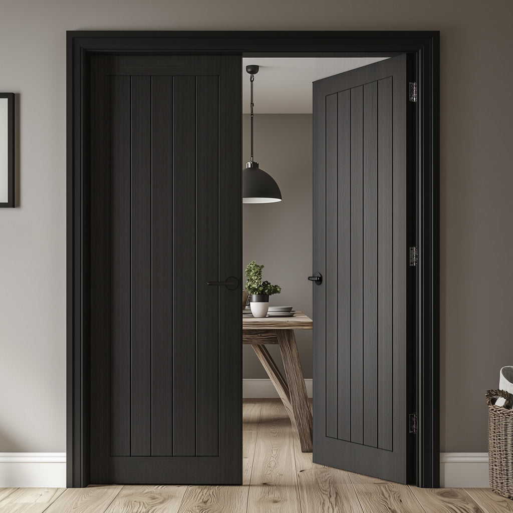 JB Kind Cottage Black Internal Door - Black Matt Finish - Prefinished