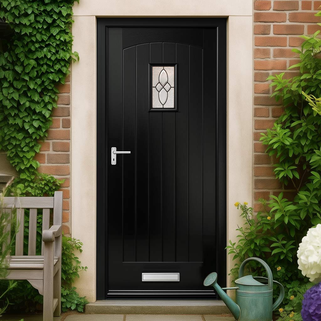 Cottage External Hardwood Wooden Front Door - Bevelled Double Glazed