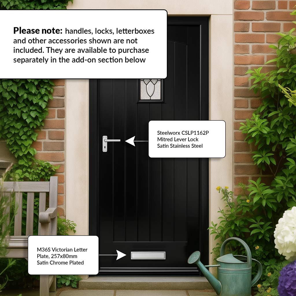 Suffolk Oak External Front Door - Part Obscure Double Glazing - Colour