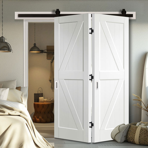 White Primed Folding Doors