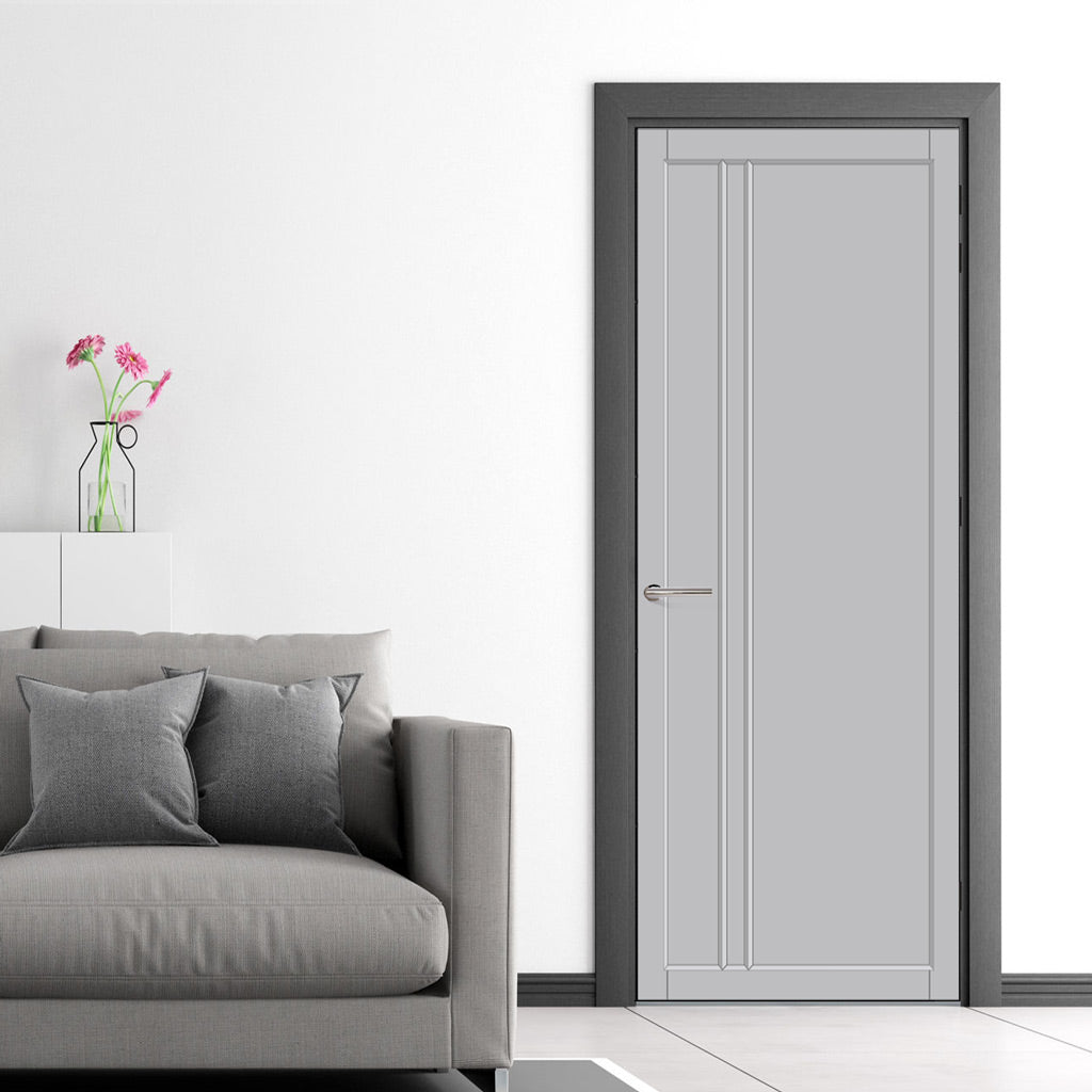 Milano Panel Solid Wood Internal Door UK Made DD0101P - Mist Grey Prem
