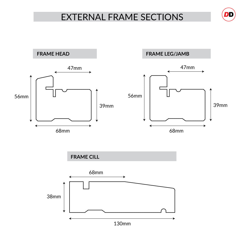 Chigwell External Hardwood Front Door and Frame Set - Clear Double Gla ...