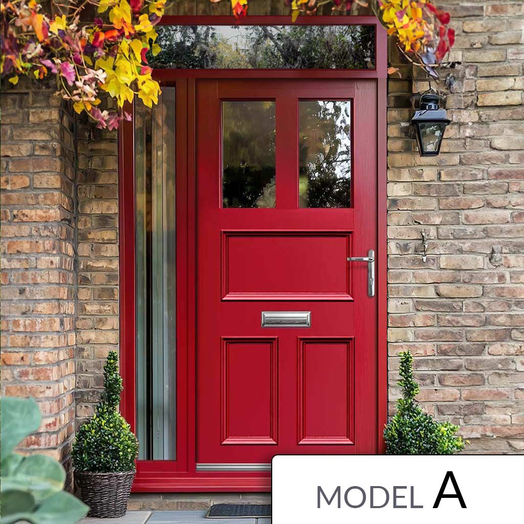 Exterior Victorian Arran 2L 3P Front Door with Single Sidelight and Tr
