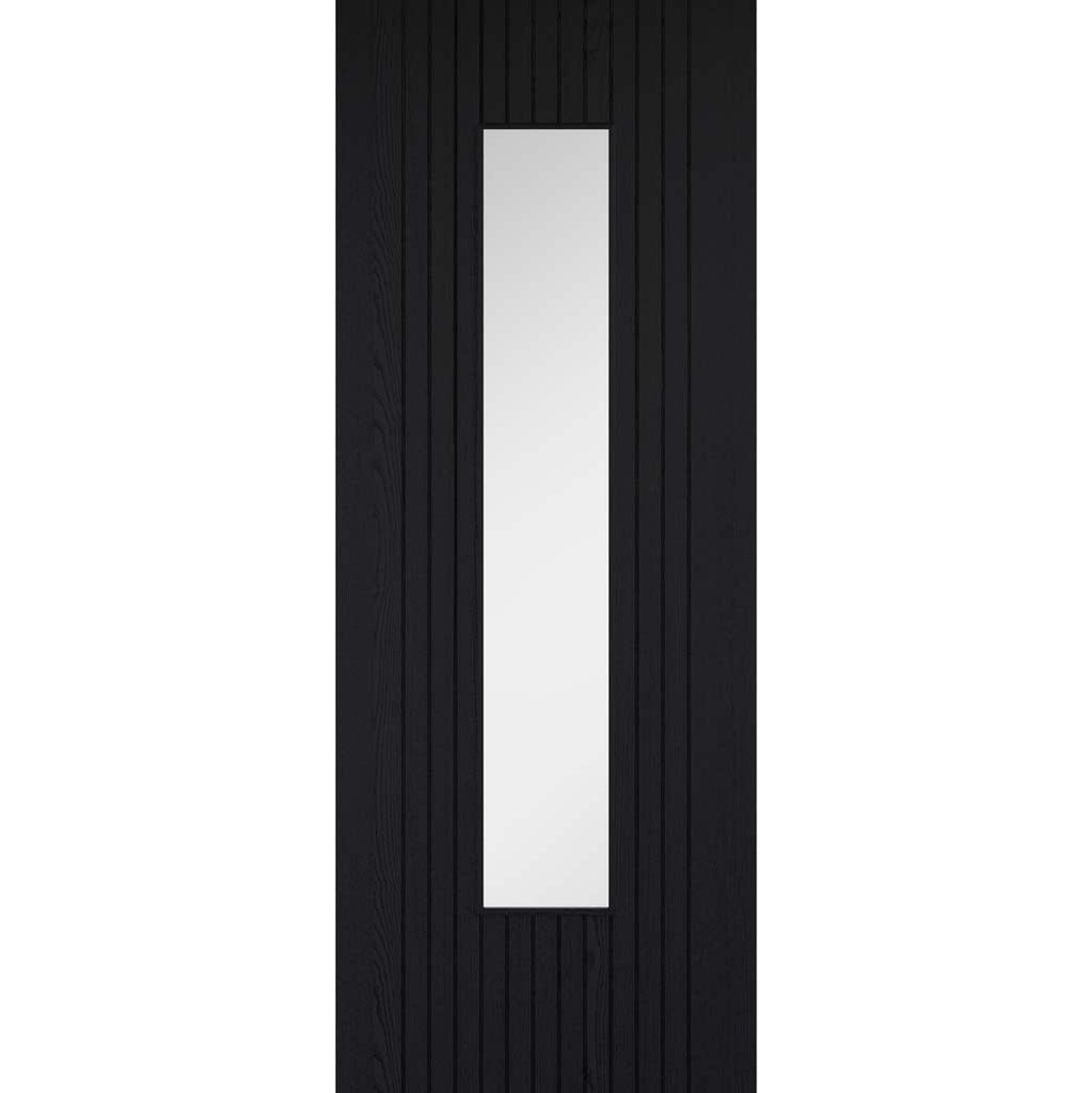 Sydney Black Door - Clear Glass - Laminated - Prefinished