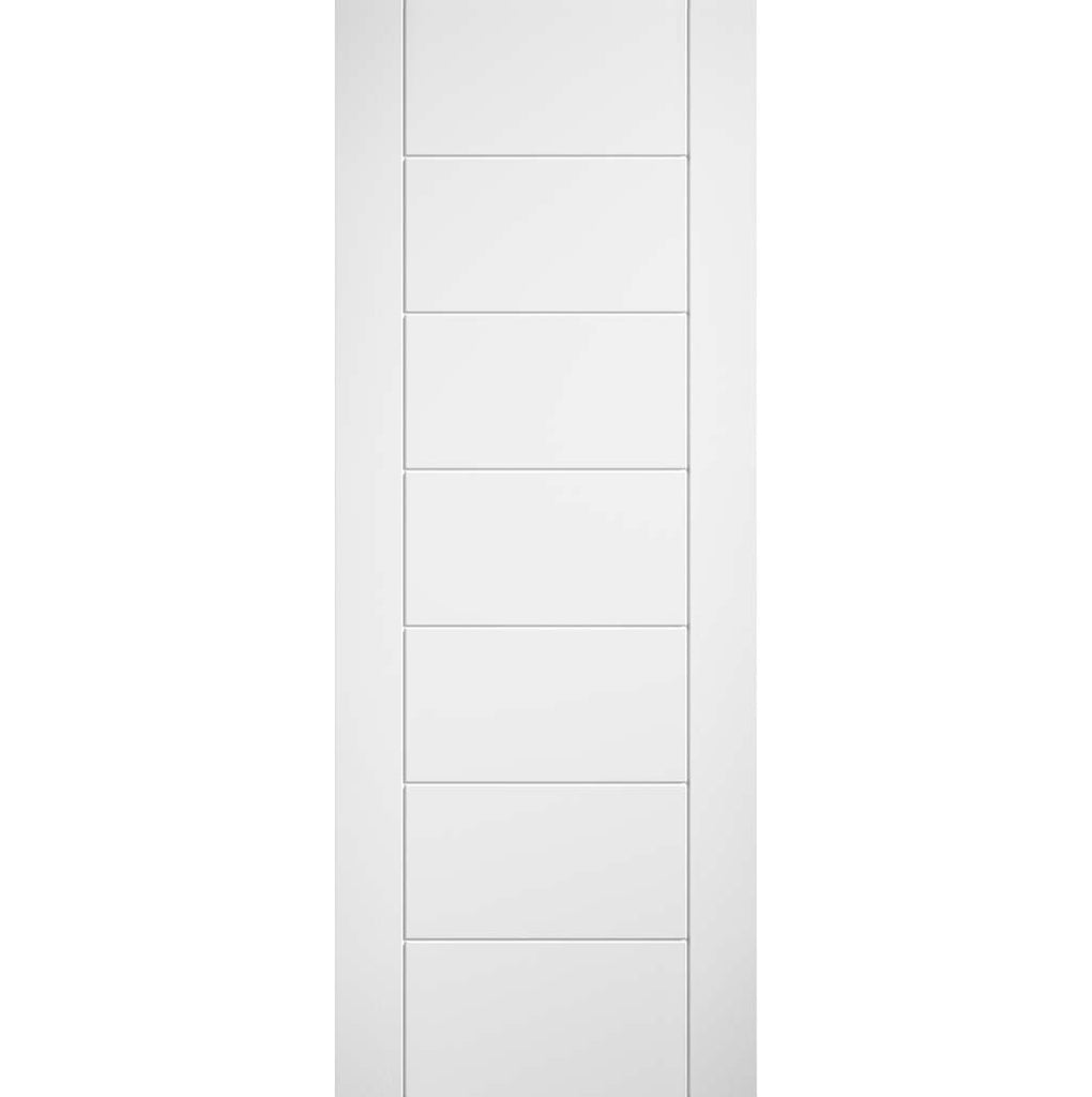 Linear 7 Panel Door - White Laminated - Prefinished