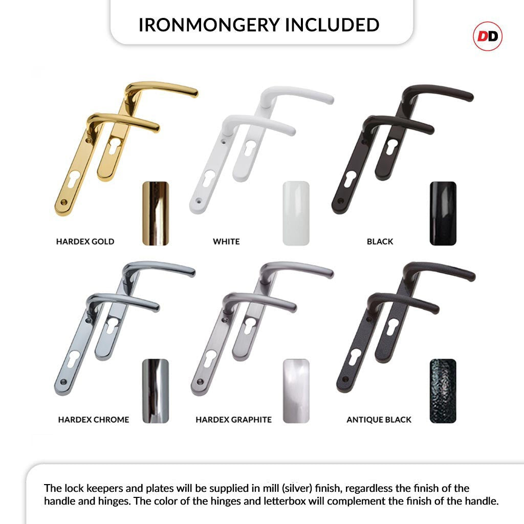 Exterior Colonial 4 Panel Front Door and Frame - Colour Options