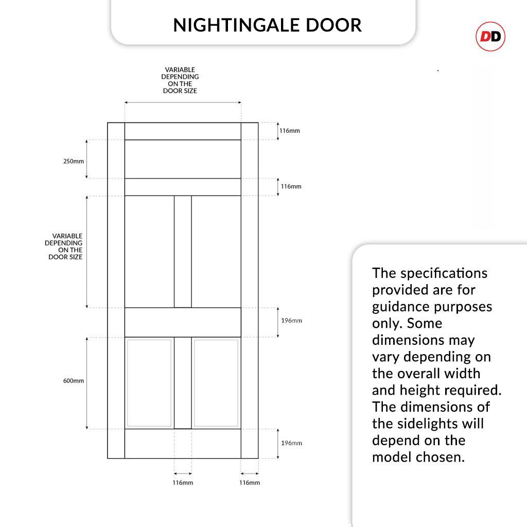Exterior Victorian Nightingale 3L 2P Front Door with Transom - Customi