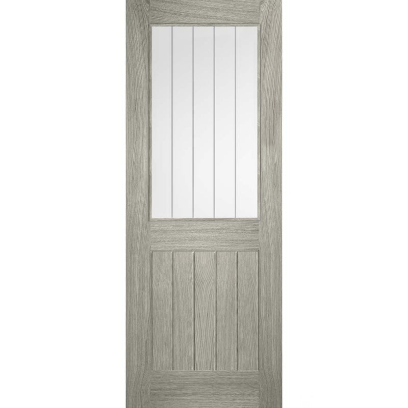 Cottage Light Grey Door - Clear Glass - Laminated - Prefinished ...