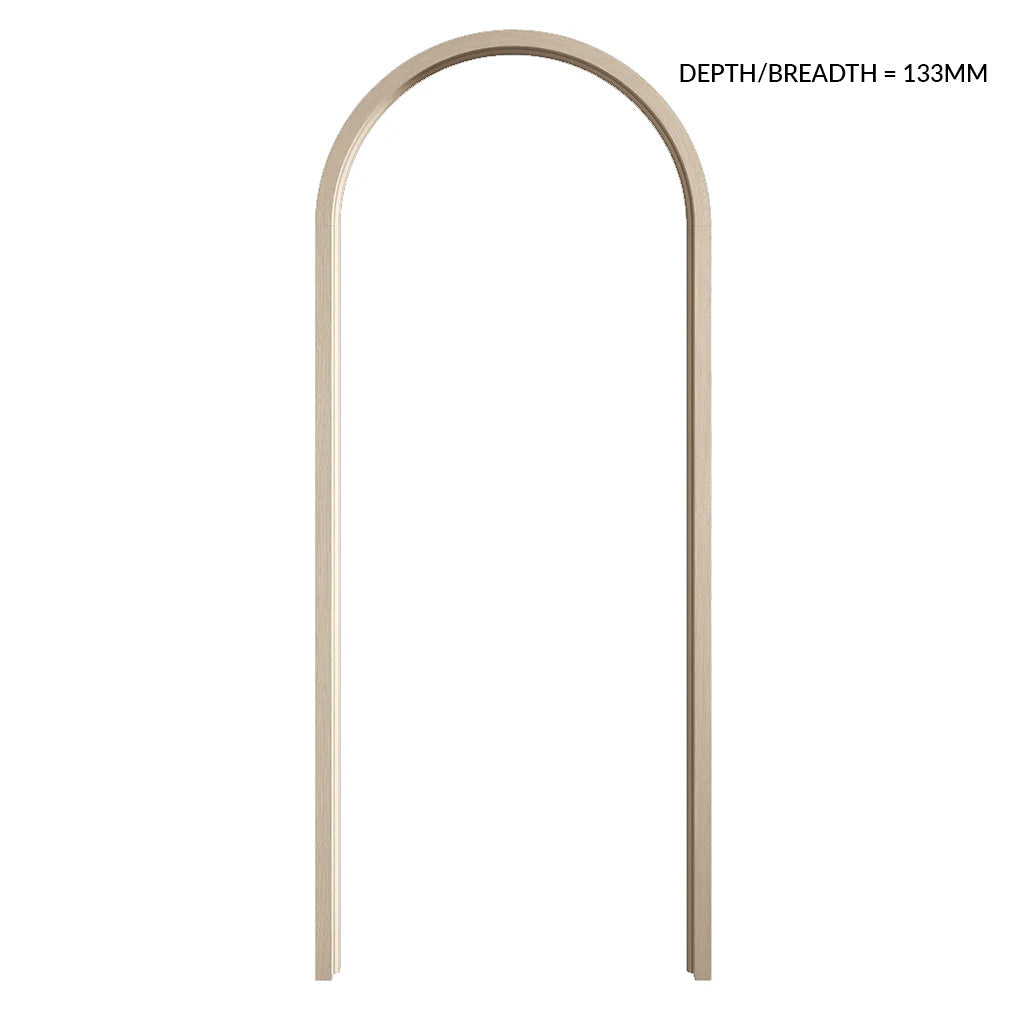 Mexicano Arched Blonde Oak Internal Door & Frame Set - Clear Bevelled