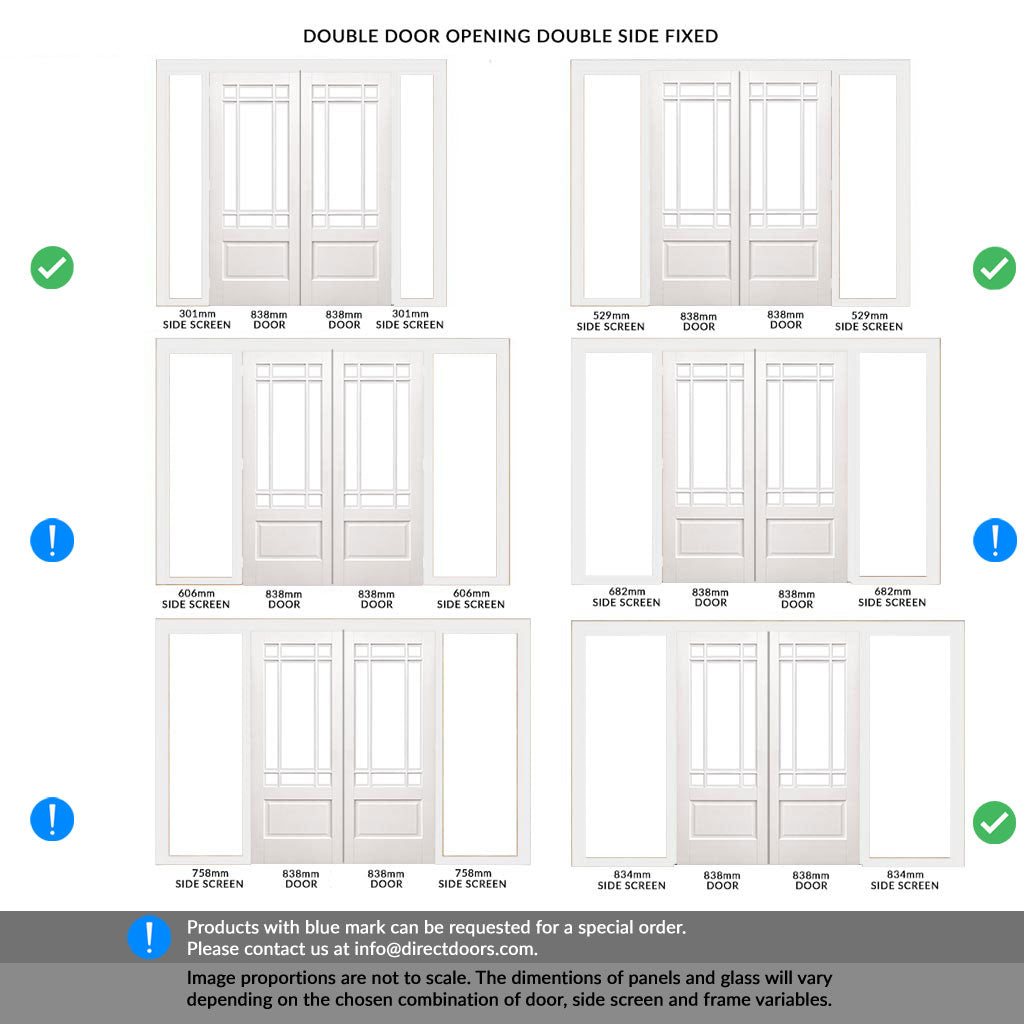 WhiteRoom Divider - Downham Bevelled Clear Glass Primed Door Pair with