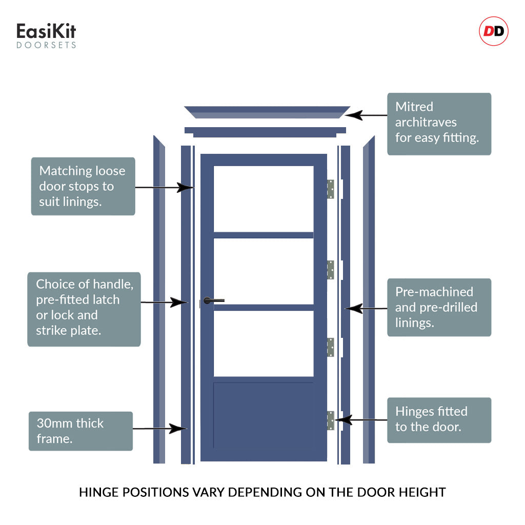 EasiKit Internal Door and Frame Kit - All Fittings Included - Staten 3