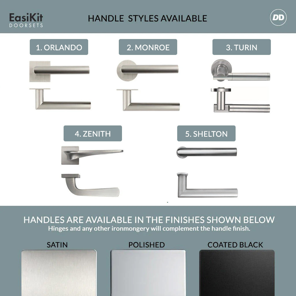 EasiKit Internal Door and Frame Kit - Aran 5 Panel Solid Wood Internal ...
