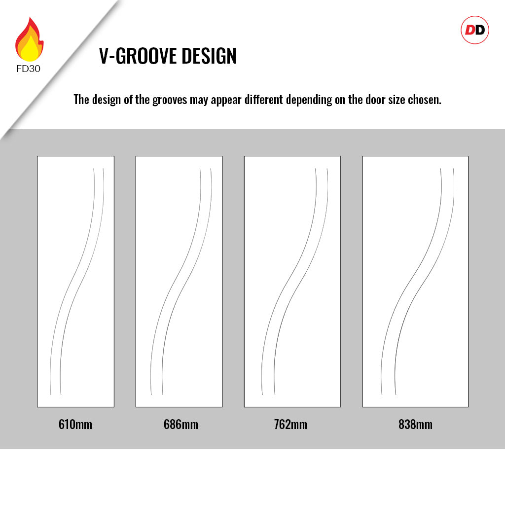 Fire Line V075-FD Fire Rated Interior Door - Premium Primed - Six Colo ...