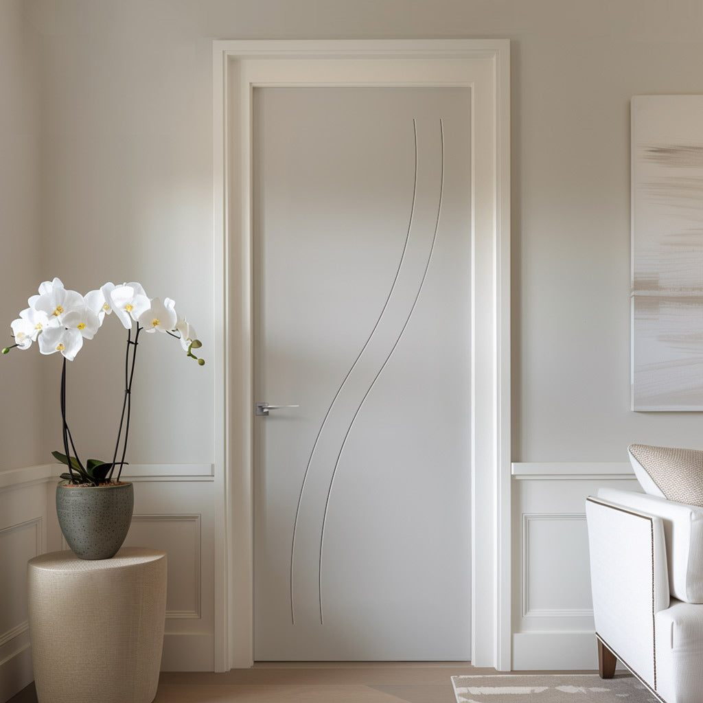 Fire Line V075-FD Fire Rated Interior Door - Premium Primed - Six Colo