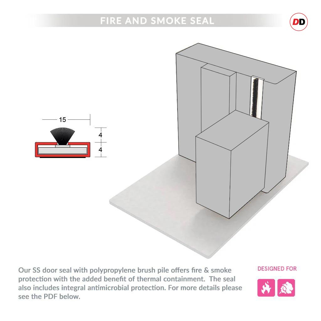 Made to Size Single Fire Door Frame and Modern Architrave Kit in Mist
