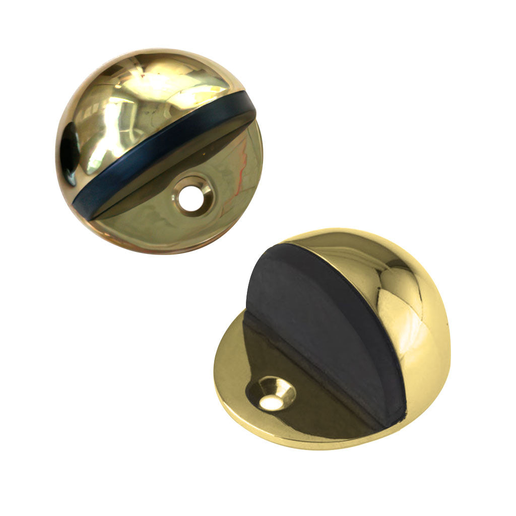 Orb Oval Floor Mounted Door Stop - Polished Gold