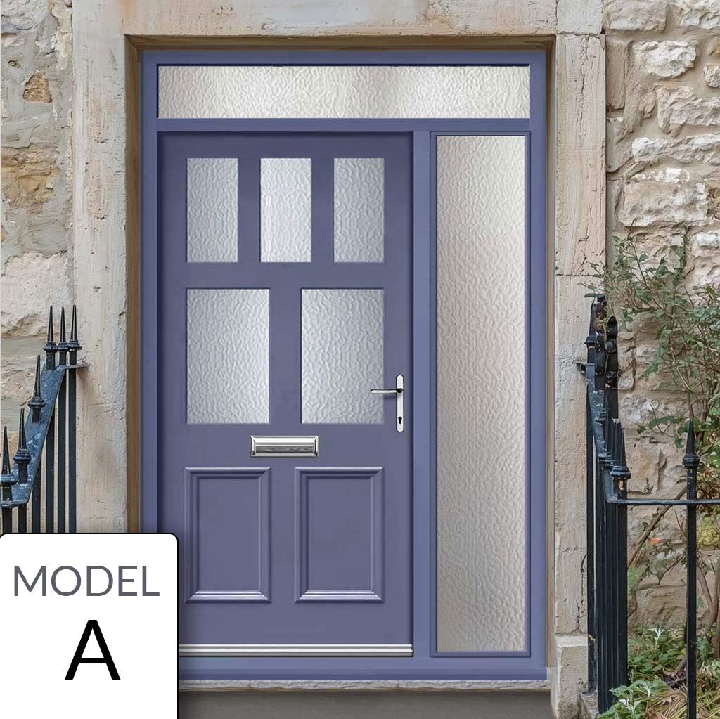 External Victorian Gaskell 5L 2P Front Door with Single Sidelight and