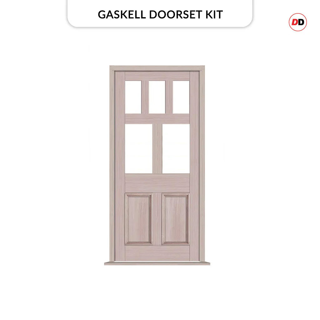 External Victorian Gaskell 5L 2P Front Door and Frame - Colour and Gla