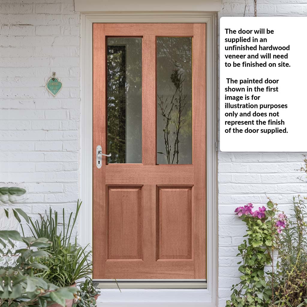 Malton Sterling Hardwood Back Door - Clear Toughened Double Glazing